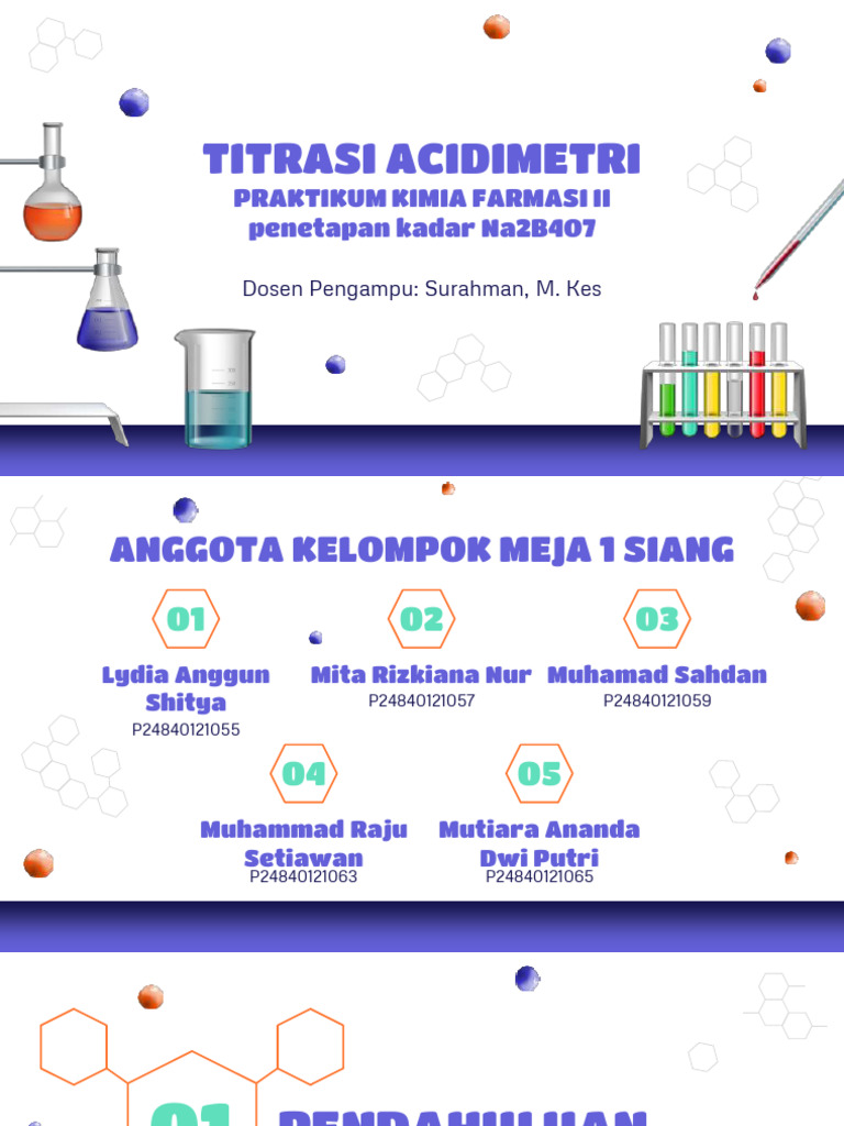 (Meja 1 Siang) Acidimetri Penetapan Kadar Na2b4o7 | PDF