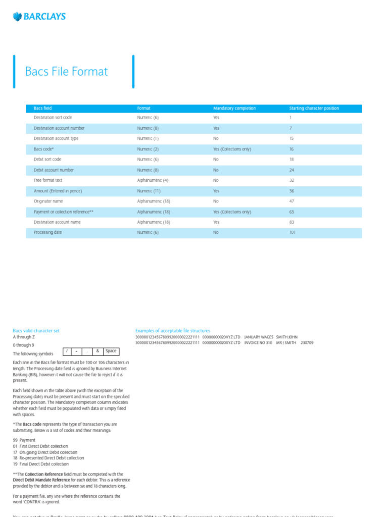 BACS Files For Barclays | PDF | Debit Card | Business