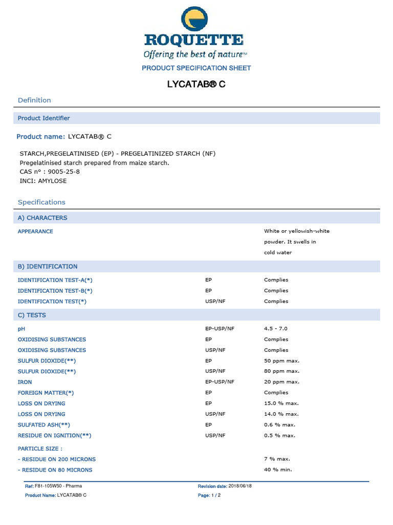 Lupin Wolf Oil Tech Data Sheet-1 | PDF | Starch | Physical Sciences