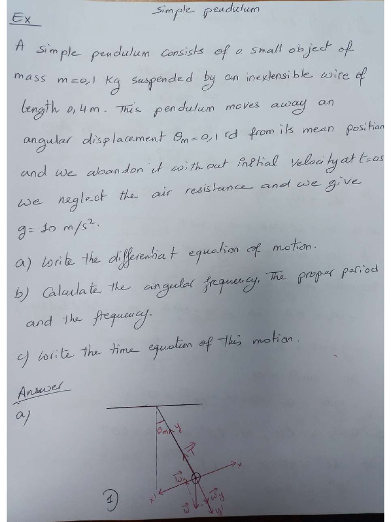 Exercise-Simple Pendulum and Doppler Effect | PDF
