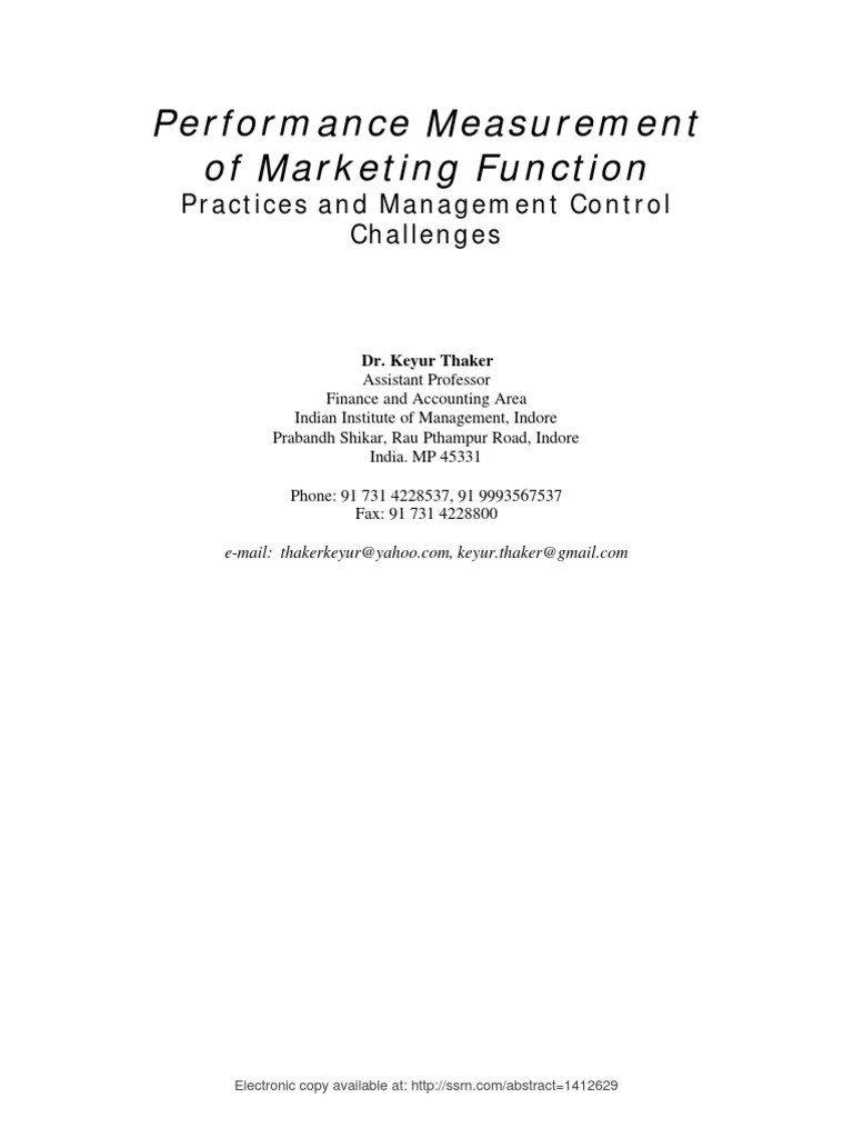 Performance Measurement | PDF | Brand | Marketing