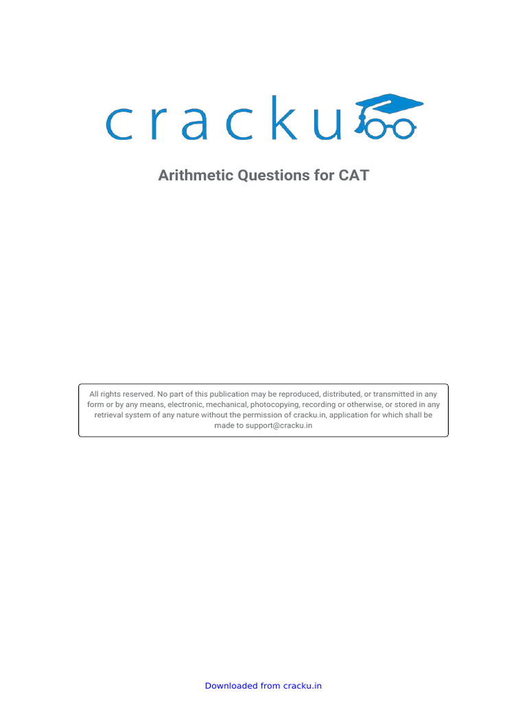 CAT Arithmetic Practice Questions | PDF | Option (Finance)