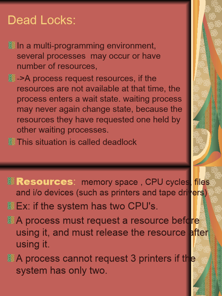 Deadlocks 13,14 | Download Free PDF | Process (Computing) | Computer Science