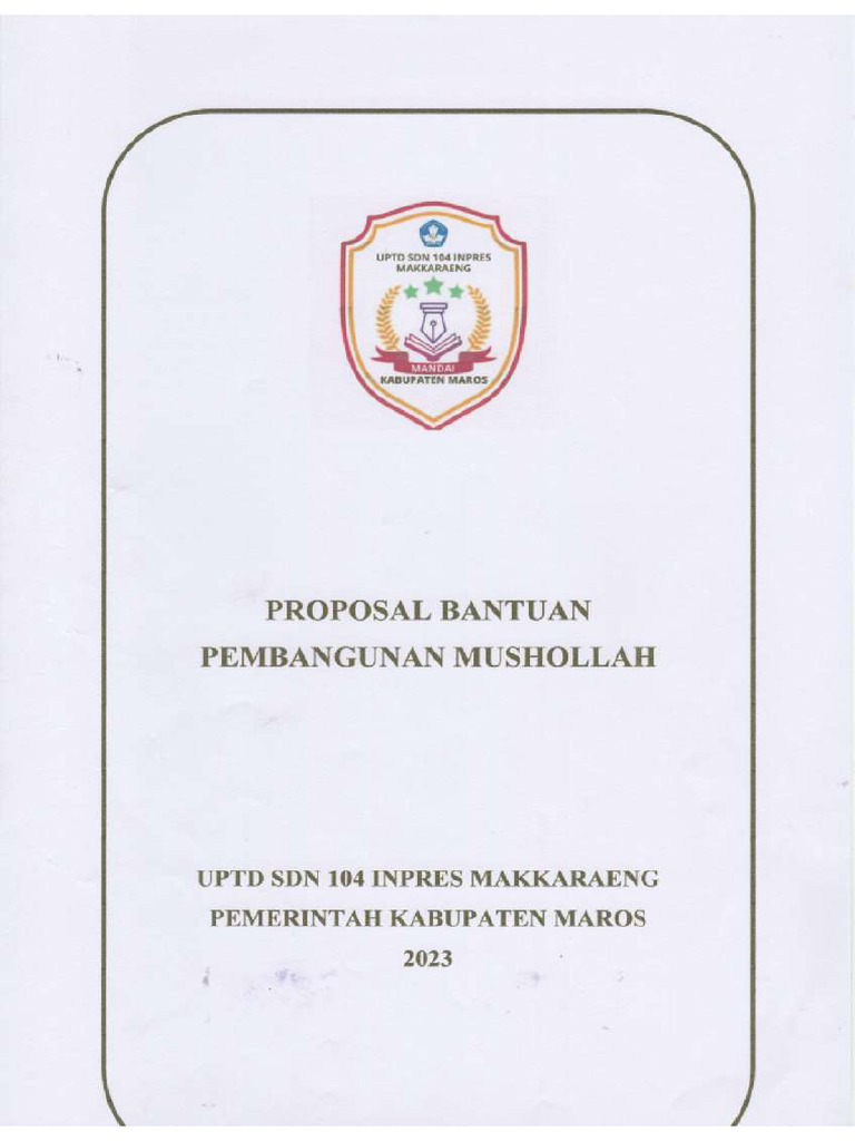 Proposal Pembangunan Mushollah | PDF