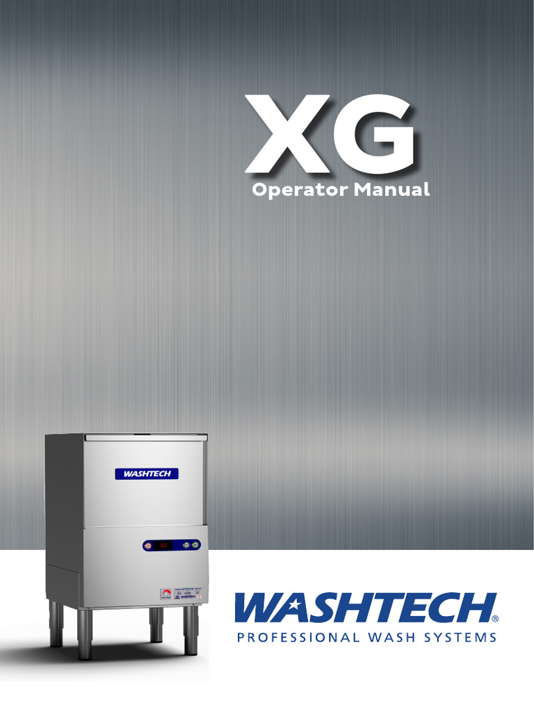 Washtech XG Economy Glasswasher Operator Manual | PDF | Dishwasher ...