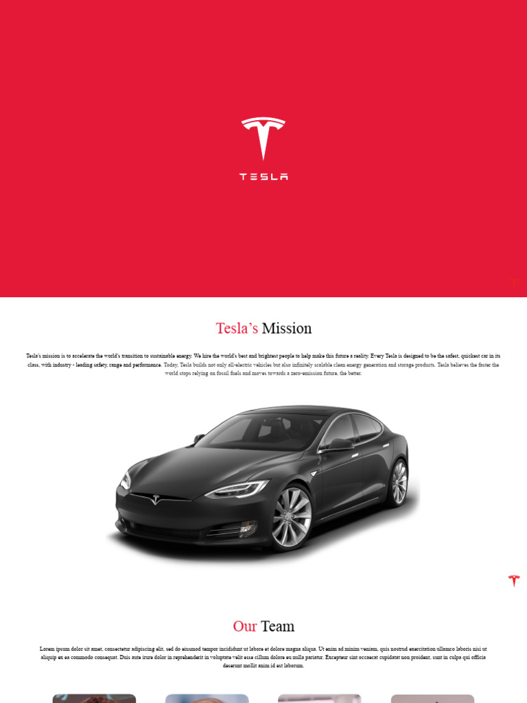 Tesla Mission and Presentation Overview | PDF | Sustainable Transport ...