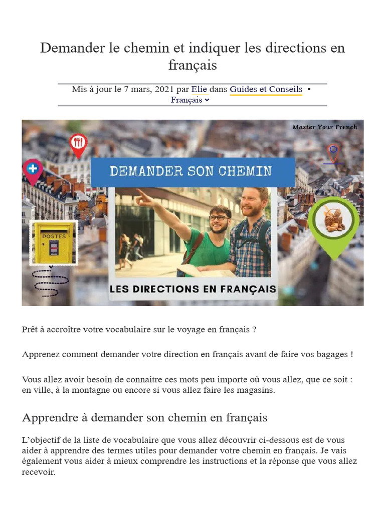 Le Directions en Français 2 | PDF | Langue française | Nombre grammatical