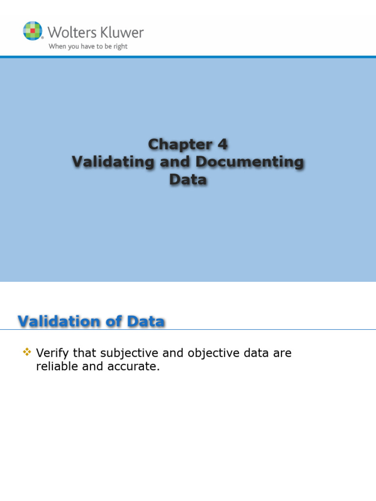 Validating and Documentation of Data | PDF | All Rights Reserved | Copyright