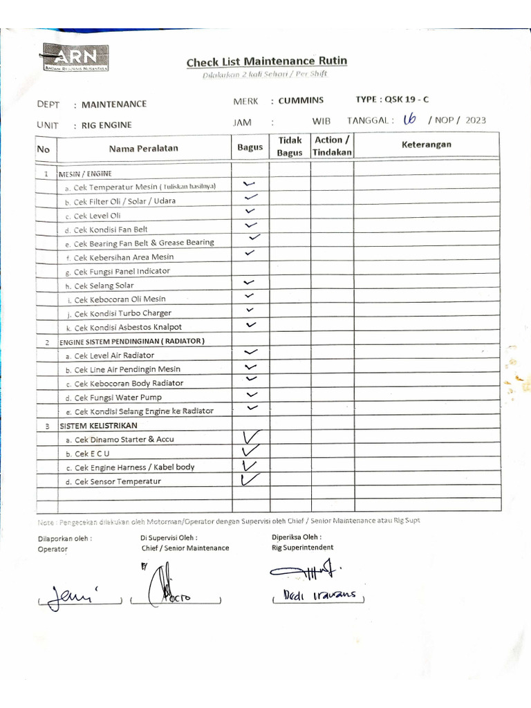 Checklist MTC 16 NOV 2023 | PDF
