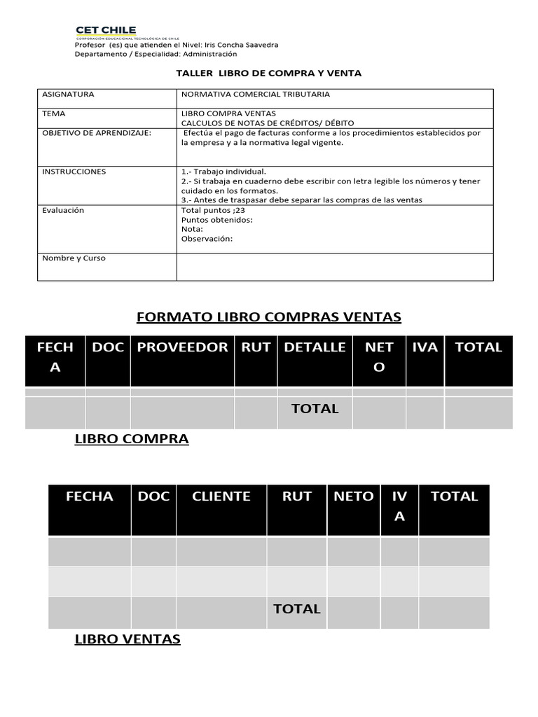 Guia Evaluación Libro Compra y Venta Ejercicios Simples | PDF | Business | Jerga corporativa