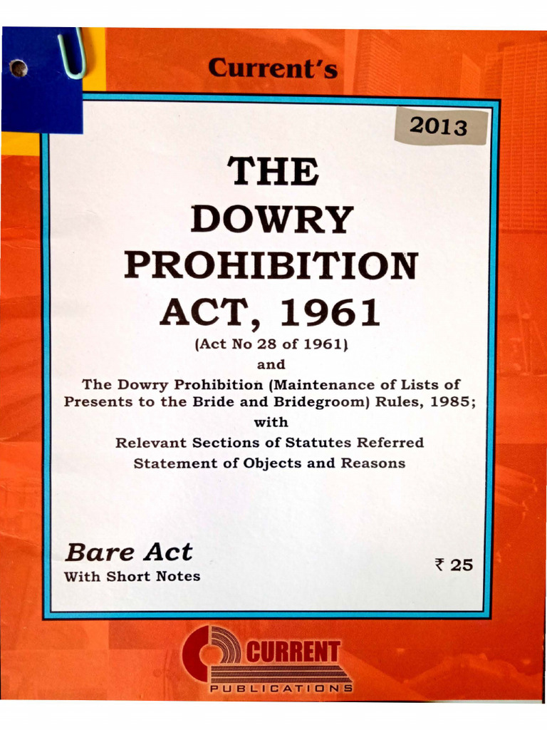 Dowry Prohibition Act, 1961 - 0 | PDF | Marriage | Government