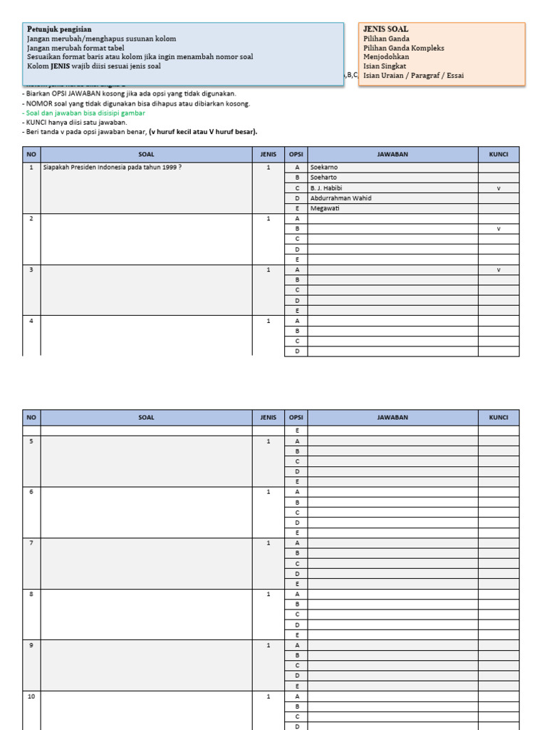 Template Soal PAS-SUMATIF Ganjil 2023 | PDF