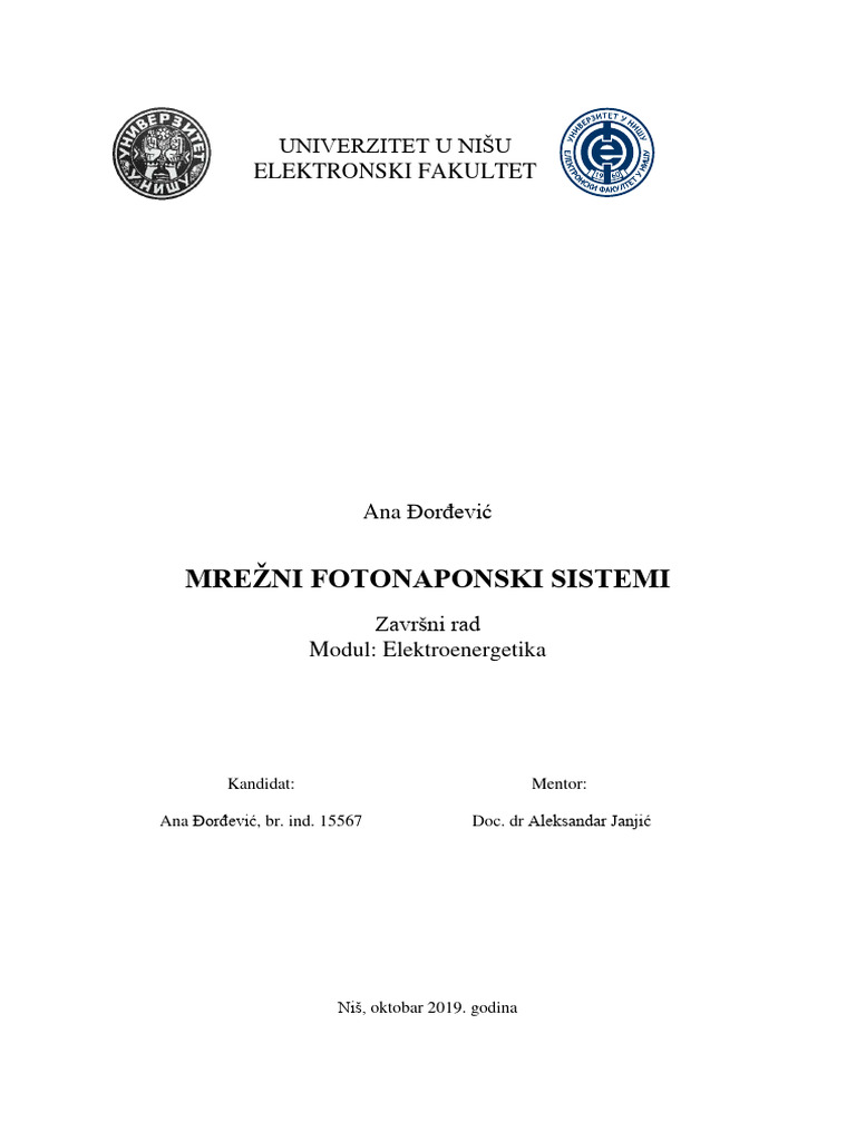 Mrezni Fotonaponski Sistemi | PDF