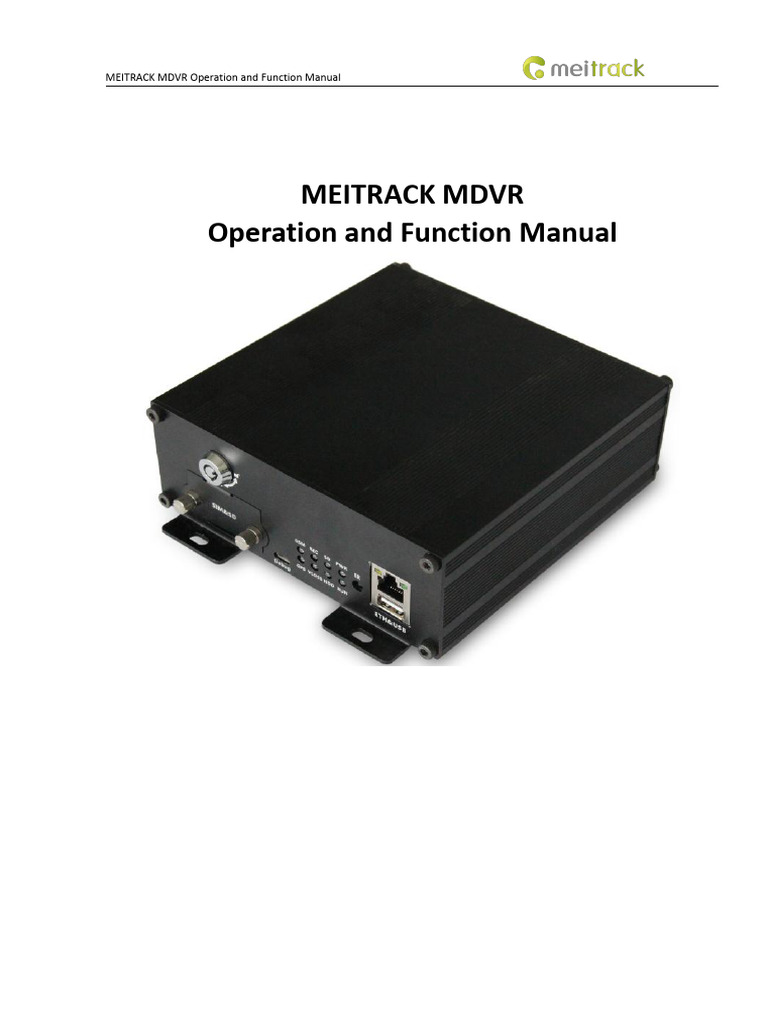 MEITRACK MDVR Operation and Function Manual | PDF | Computer Network | Streaming Media