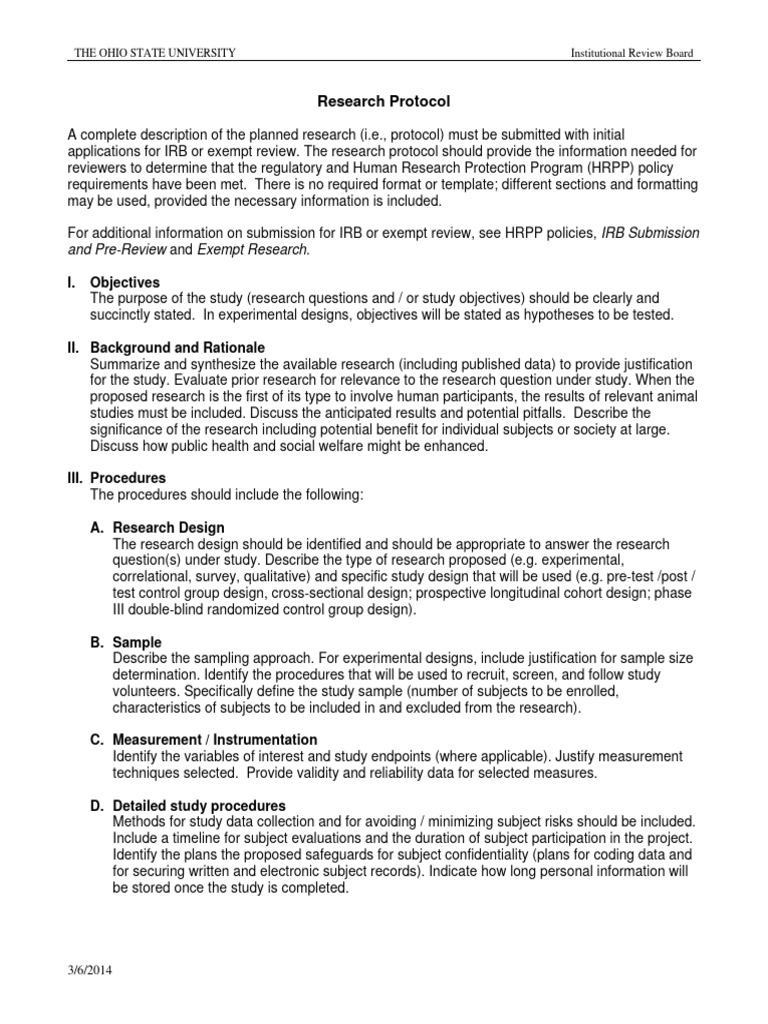 Guidelinesfor Writinga Research Protocol | PDF | Institutional Review Board | Validity (Statistics)