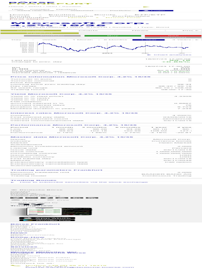 Microsoft Corp. 4,2 1535 Bond A1Z9YR US594918BK99 Price | PDF | Bonds ...