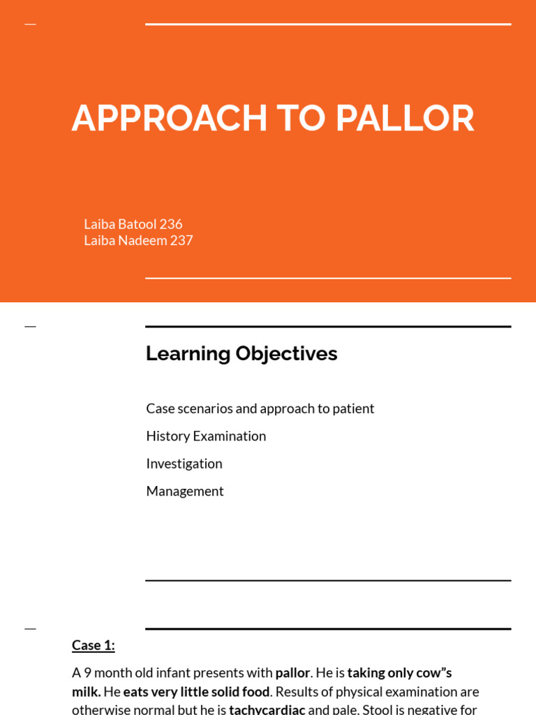 Approach To Pallor | Download Free PDF | Anemia | Medicine