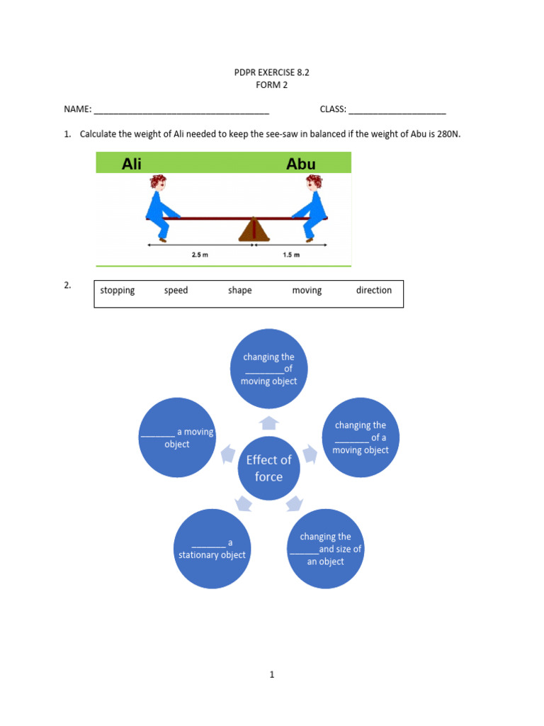 Form 2 Science KSSM Chapter 8.2 | PDF | Weight | Force