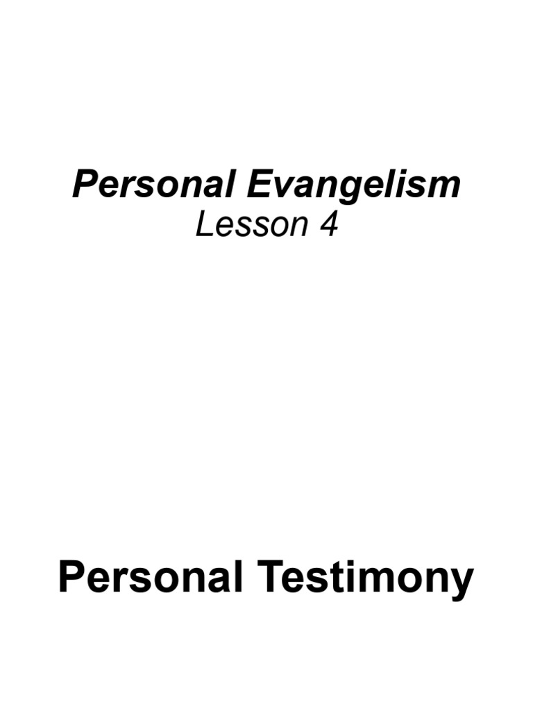 Personal Evangelism Lesson 3 | PDF