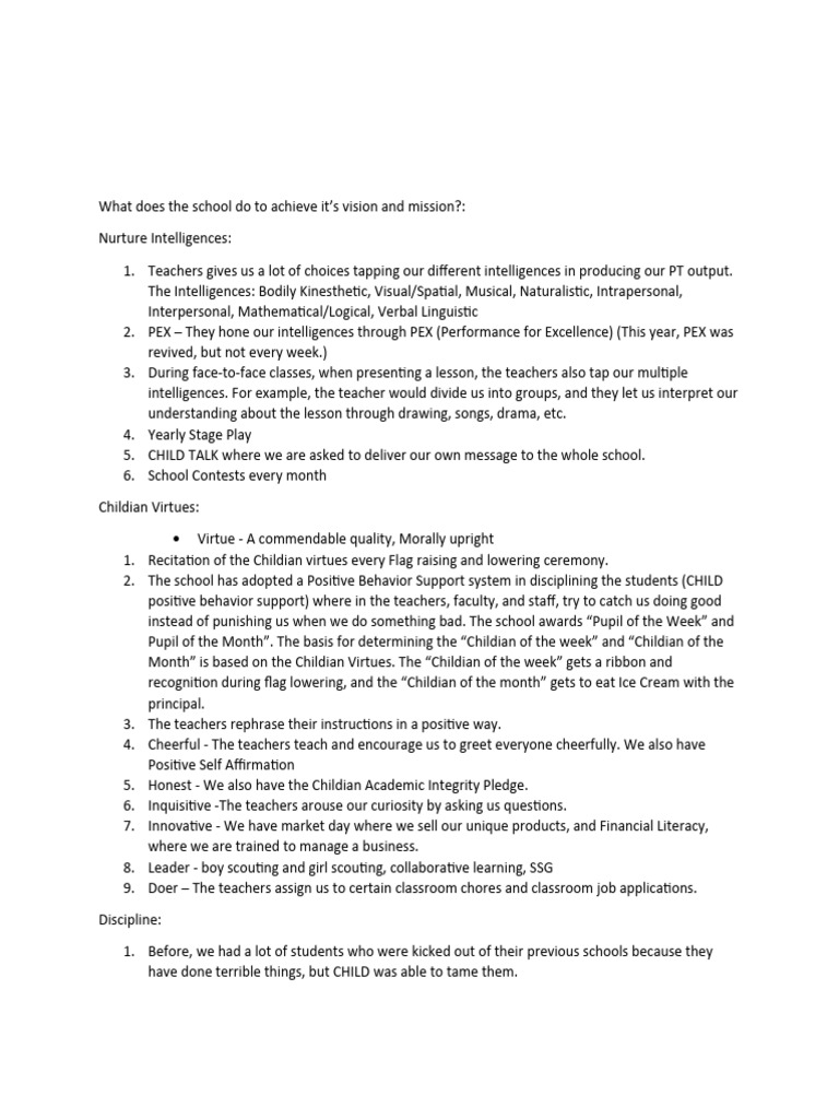 PEAC Interview Notes | PDF | Teachers | Psychological Concepts