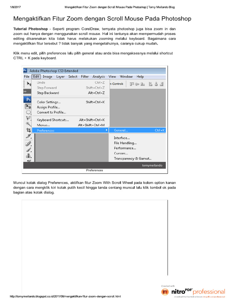 PS Tutorial - Mengaktifkan Fitur Zoom Pada Mouse | PDF
