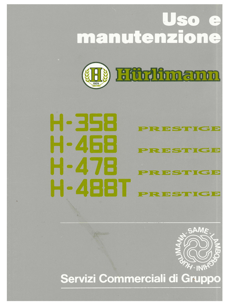 Hurlimann H478 Uso e Manutenzione | PDF