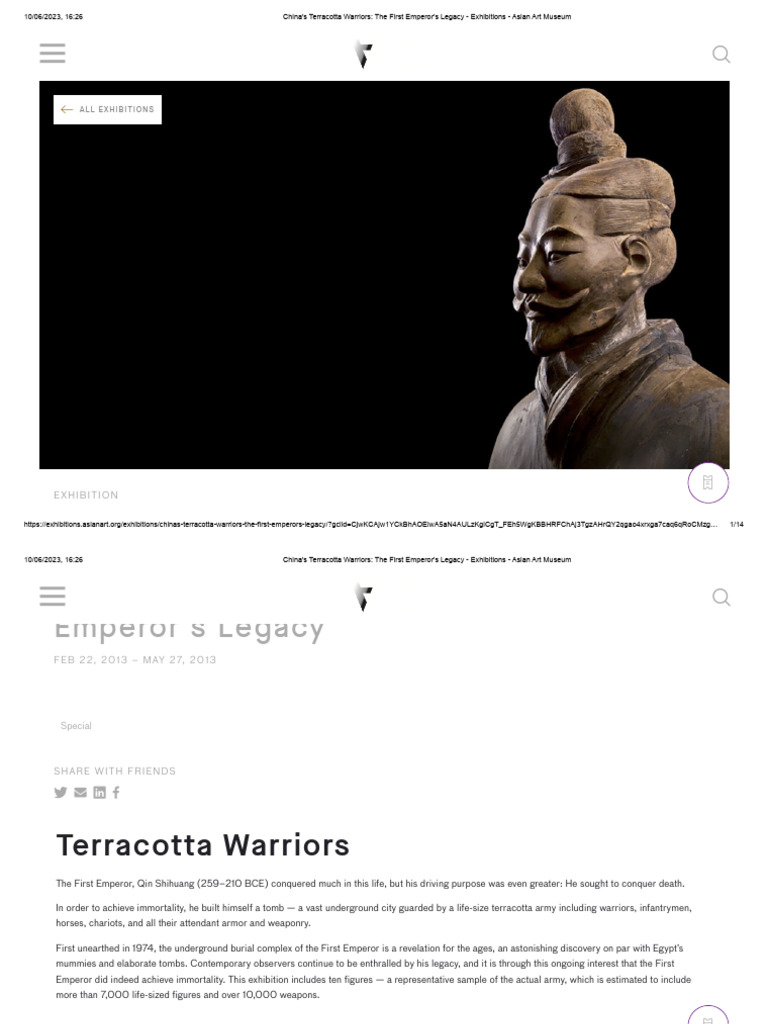 Terracotta Warriors Exhibition Overview | PDF | History