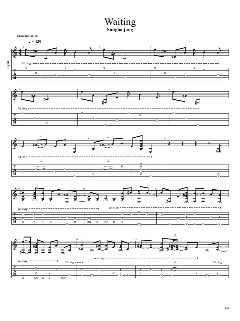 Sungha Jung - Waiting | PDF | Character Encoding | Encodings