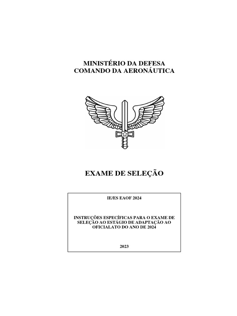 Instruções Exame EAOF 2024 | PDF | Ciência militar | Oficial (Forças ...