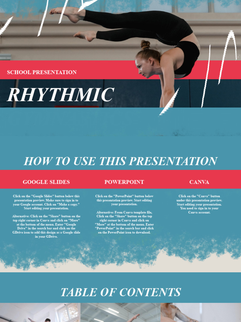 Rhythmic Gymnastics School Red and Blue Cool Abstract Presentation ...
