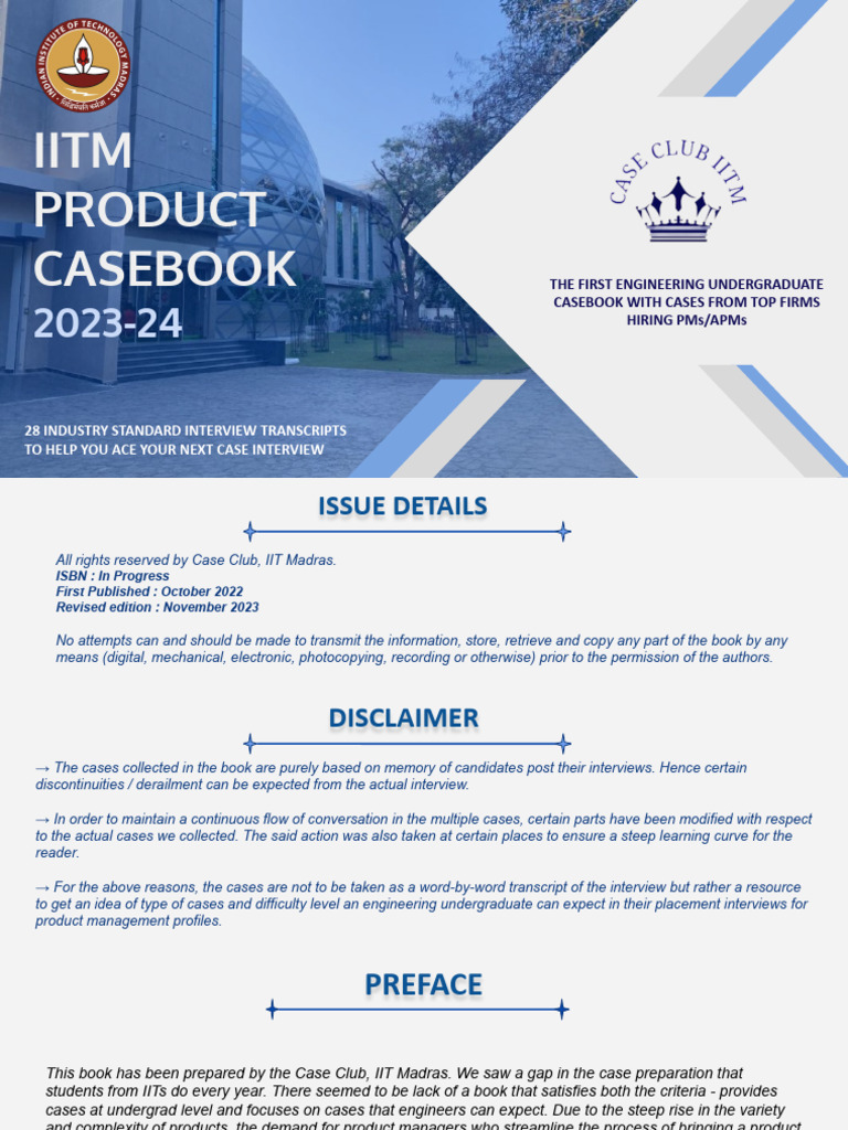 IITM Product Management Casebook 2023-24 | PDF | Spotify | Refrigerator