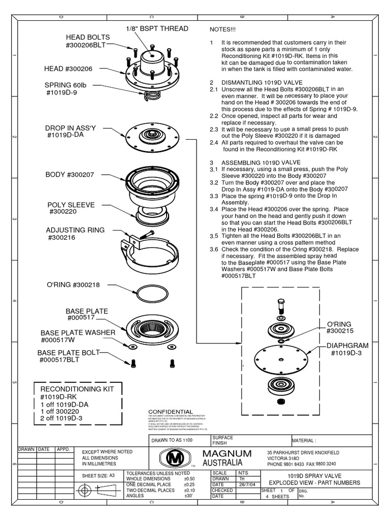 1019D Spray Valve Parts Guide | PDF | Industrial Processes ...