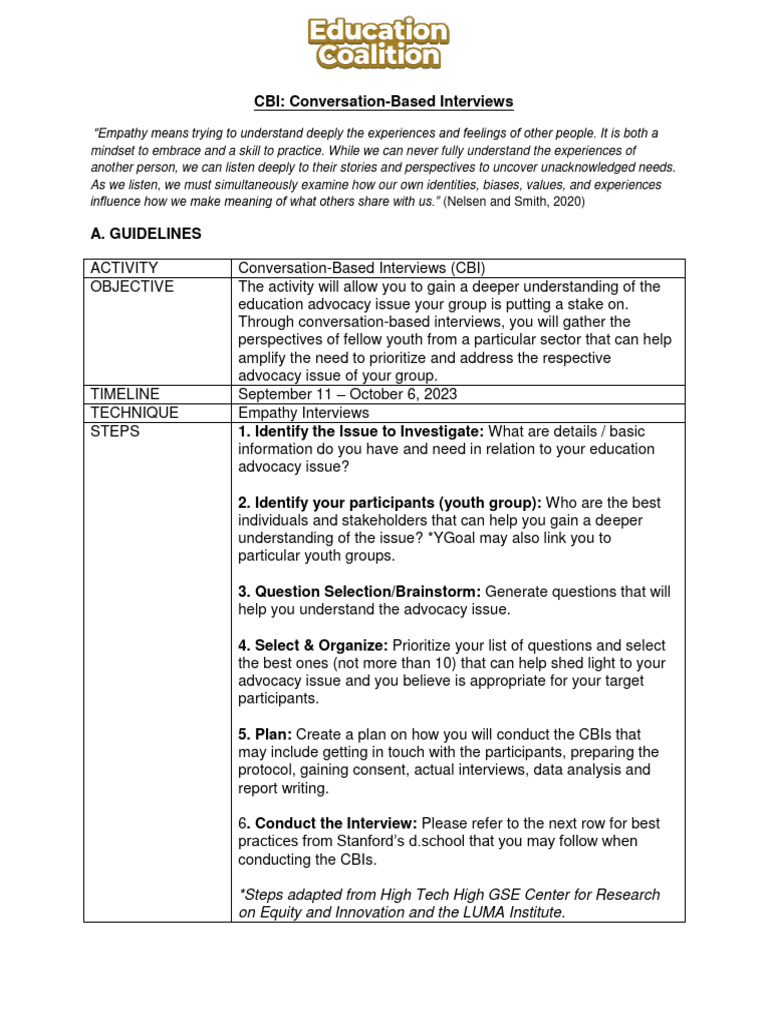 Cbi Guidelines | PDF | Psychological Concepts | Cognitive Science