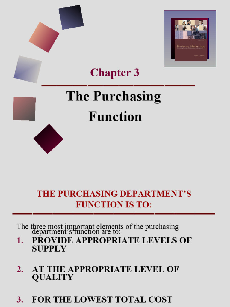 The Purchasing Function | PDF | Sales | Supply Chain
