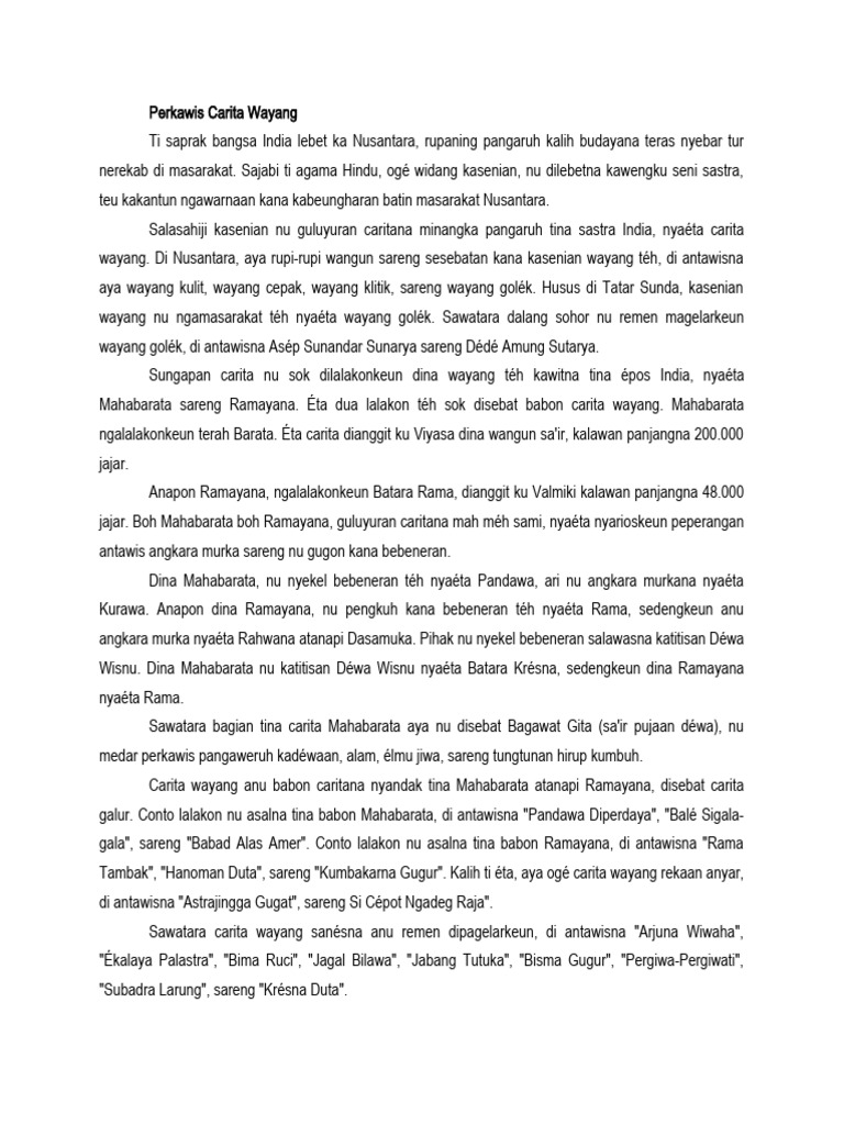 Materi Carita Wayang | PDF