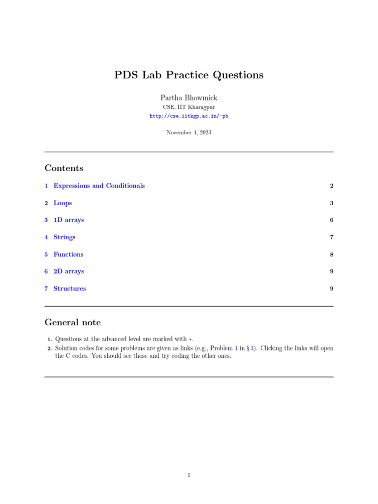Pds Lab Practice Questions | PDF | Matrix (Mathematics) | Summation