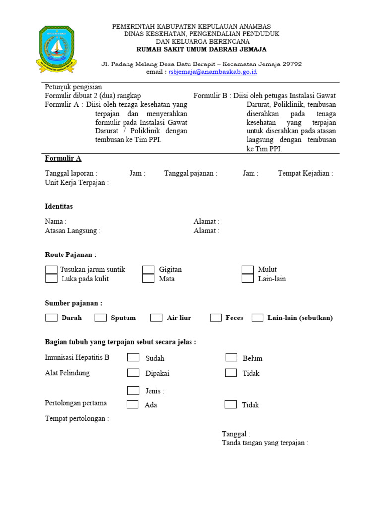 Form Laporan Pajanan | PDF