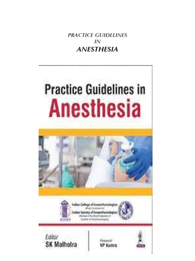 Practice Guidelines in Anesthesia-Saeed A. Razzak | PDF | Anesthesia ...