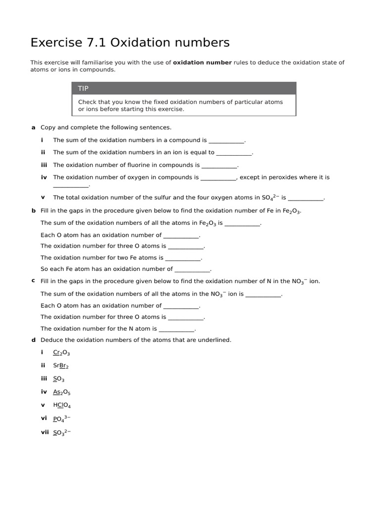Understanding Oxidation Numbers and Reactions | PDF | Redox | Chemistry