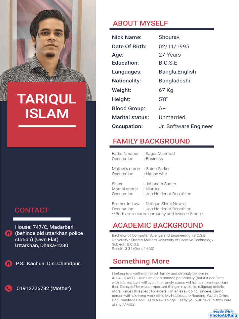 FORMAL Bio Data | PDF