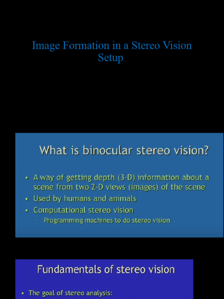 Image Formation in A Stereo Vision Setup - 04 | PDF