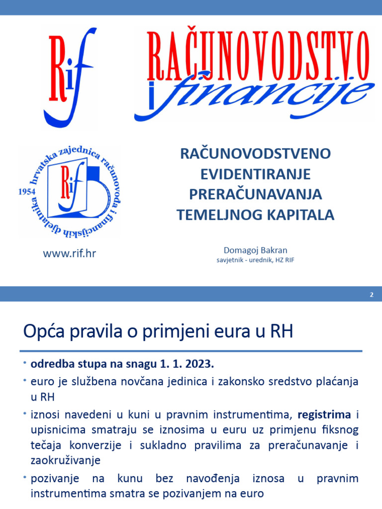 Bakran - Preračun Kapitala - 140922 | PDF