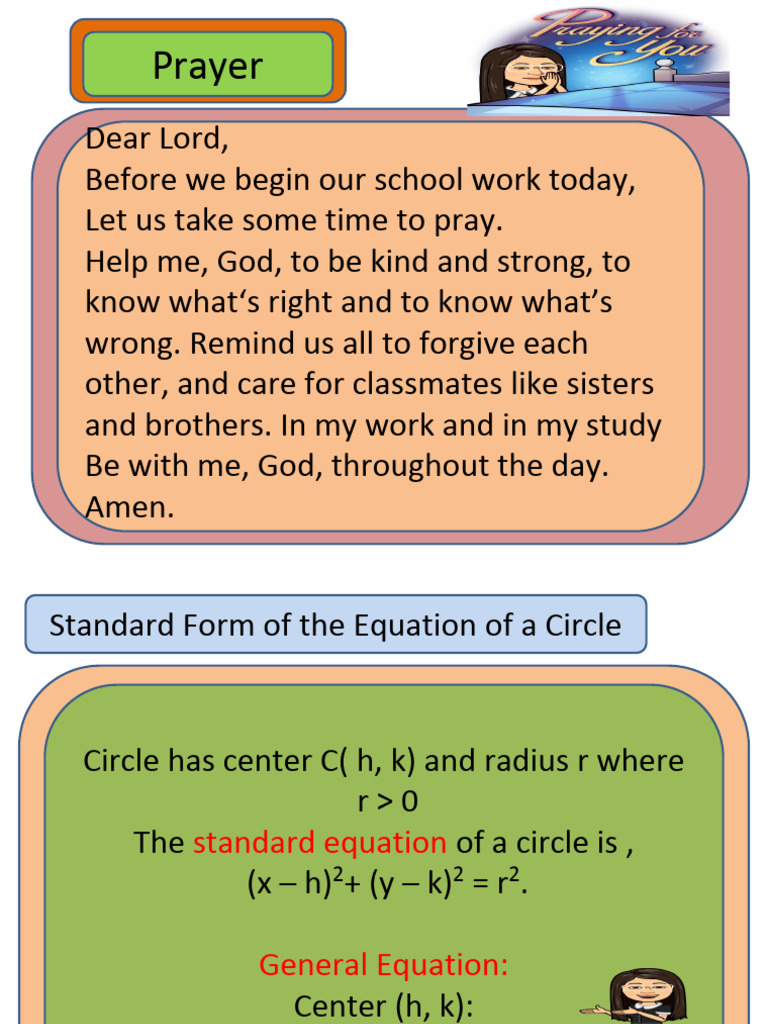 Lesson 2 in Pre Calculus Final | PDF | Equations | Circle