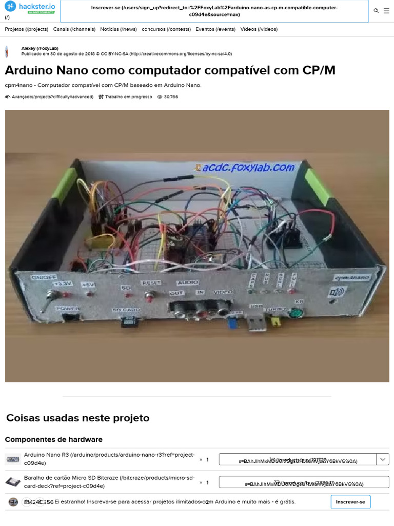 Arduino Nano Como Computador Compatível Com Cp M Hackster Io 