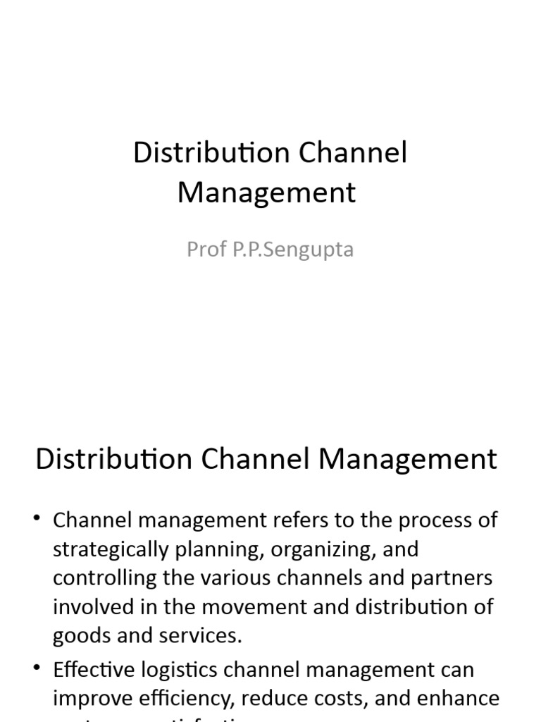 Distribution Channel Management | PDF | Logistics | Supply Chain