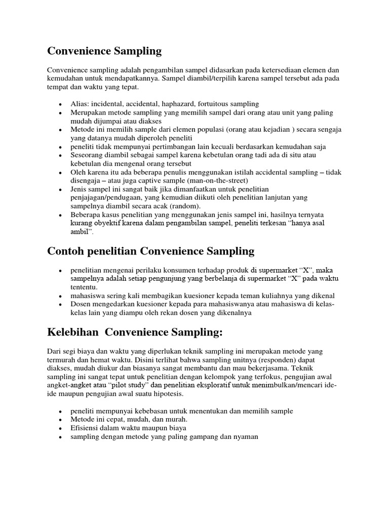 Convenience Sampling | PDF