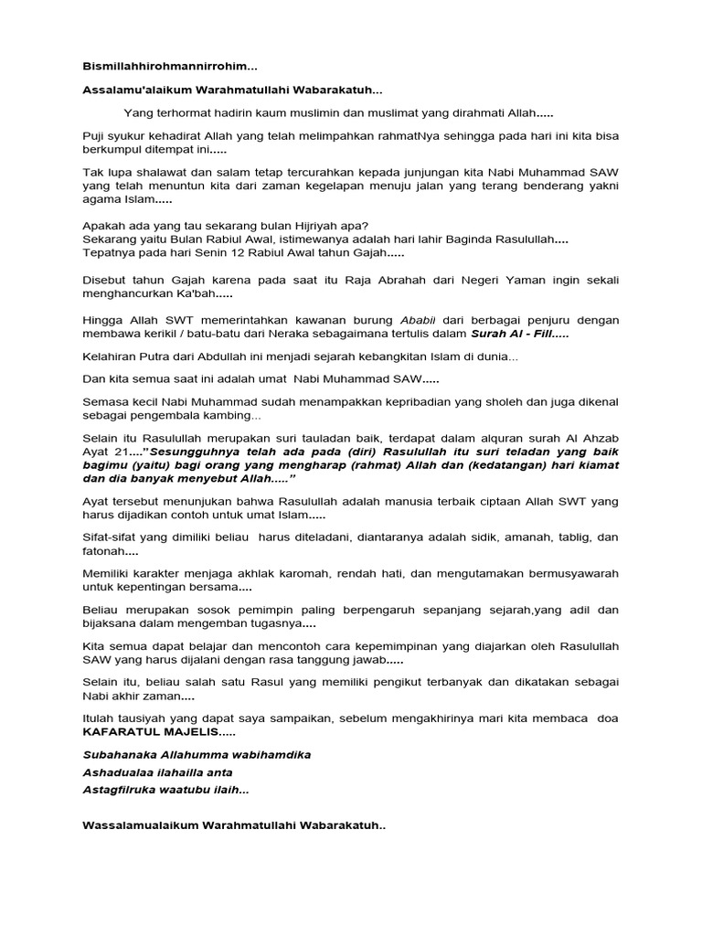 Pidato Kisah NABI MUHAMMAD | PDF