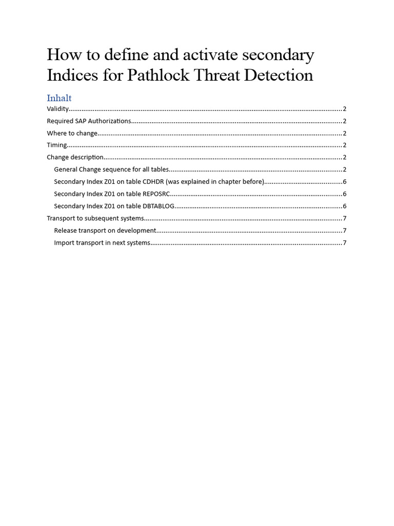 MAN - How To Define and Activate Secondary Indices For Pathlock Threat ... MAN - How To Define and Activate Secondary Indices For Pathlock Threat ...