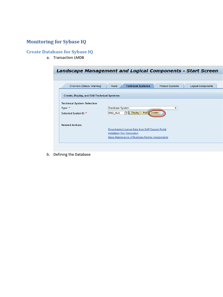 Create Database For Sybase IQ | PDF