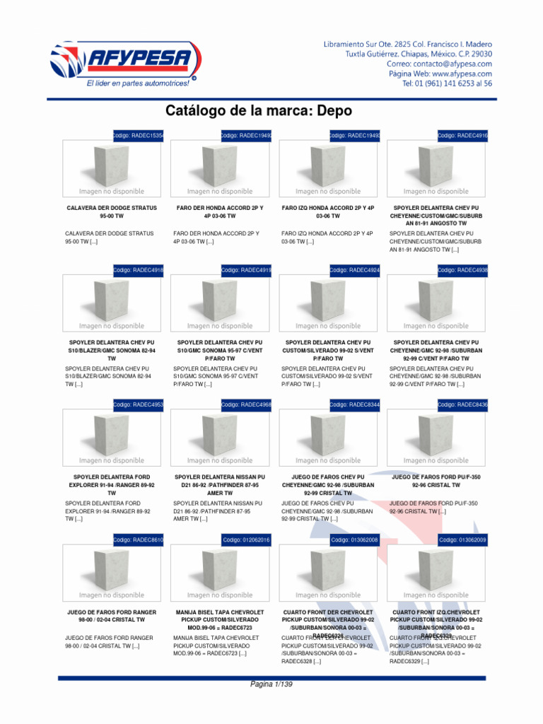 Catalogo Depo | PDF | Industria del vehículo | Transporte